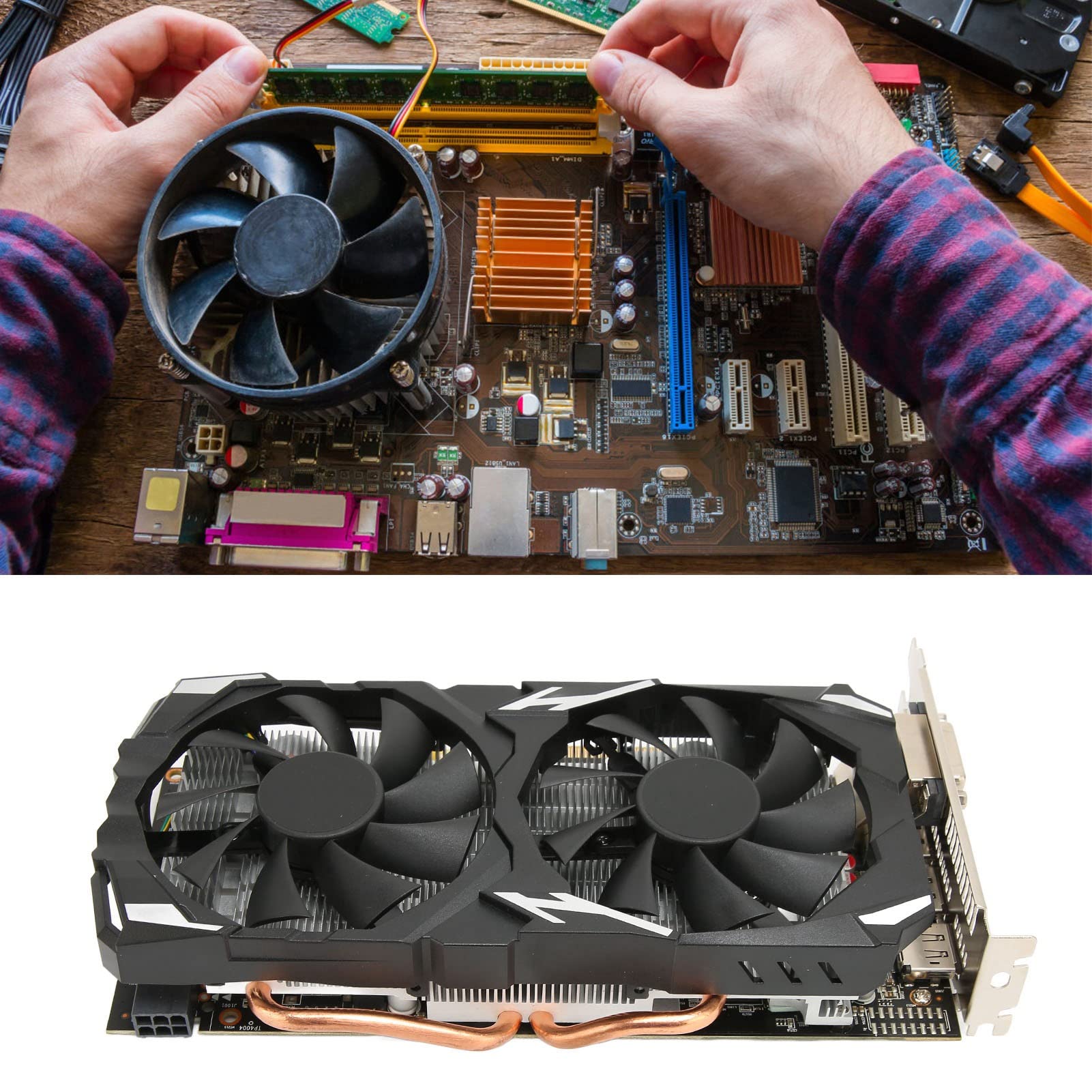 Estink RX 580 Graphics Card, 8GB GDDR5 256bit Support 8K 16 PCI Express 3.0 Gaming Graphics Card Cooling Fans PC Video Cards for PC Gaming Desktop Computers, 1080p Resolution