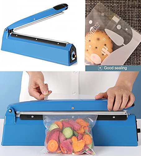 Yeler12 Inch Impulse Heat Sealer Impulse Bag Sealer, Manual Poly Bag Heat Sealer Machine for Plastic Bags PE PP Bags with Extra Replace Element Grip…