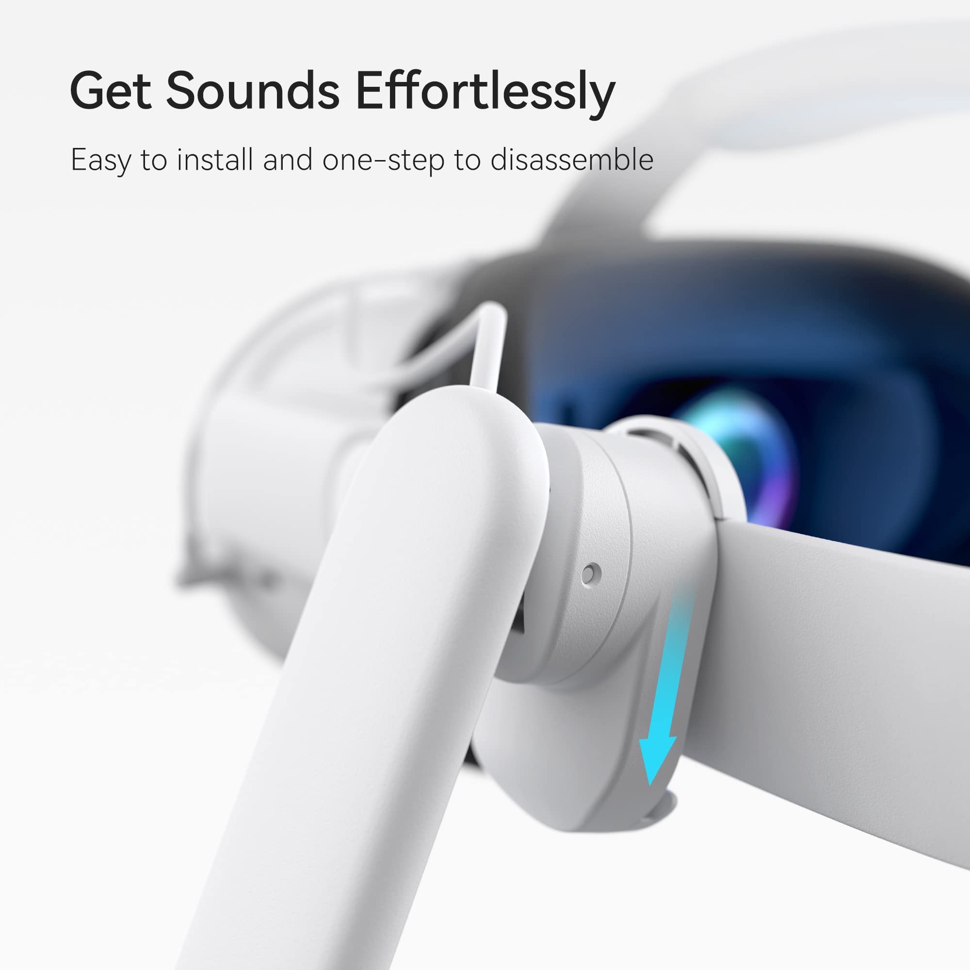 KIWI design Soft Clip-On Headphones for Quest 2 and Kiwi Head Straps, Enhanced Audio, Adjustable Fit