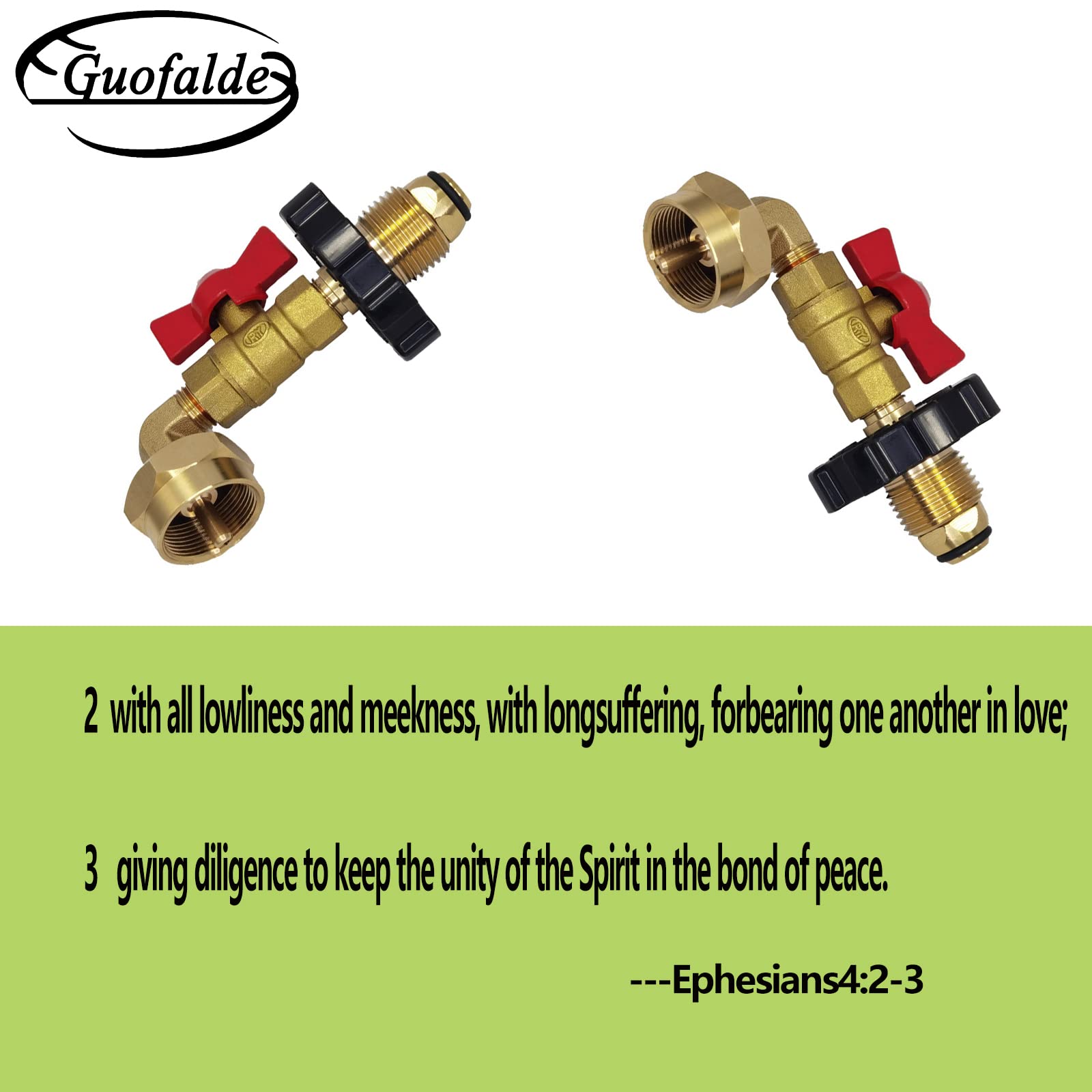 GUOFALDE 90 Degrees POL Propane Refill Elbow Adapter, Propane Refill Pressure Adapter with ON-Off Control Valve, for Camping Grill 1 LB Tank Cylinder 5-40LBS Cylinde