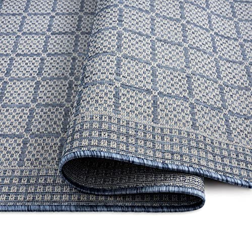 Home Dynamix Nicole Miller New York Patio Country Luna Indoor/Outdoor Area Rug, Blue/Gray, 7'9"x10'2" Rectangle
