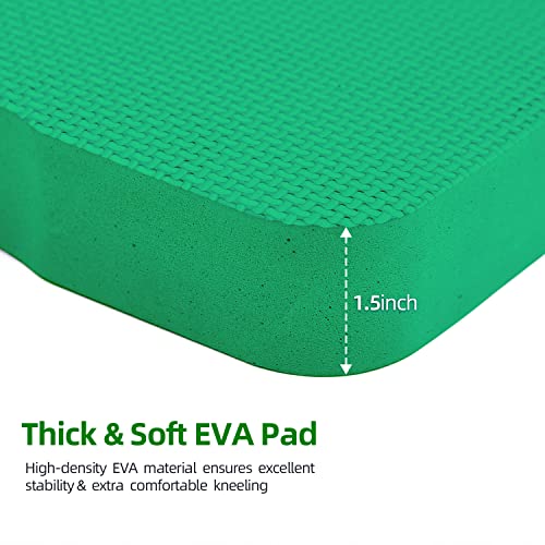 Ohuhu Premium Thick Kneeling Pad, 2-Pack Large Comfortable Gardening Knee Mat with 2 Different Surfaces, Extra Thick Knee Cushion Kneeler for Gardening, Work, Baby Bath, Exercise, 17 x 11 x 1.5 Inch