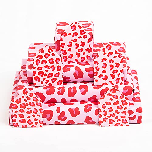 CENTRAL 23 - Trendy Wrapping Paper - 6 Gift Wrap Sheets - Pink Leopard Print - For Women Birthday Teenagers Girls - Recyclable