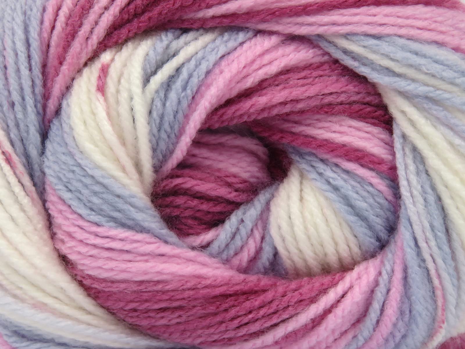 Lot of 4 x 100gr Skeins Ice Yarns Baby Batik Yarn Pink Shades Light Blue Shades White