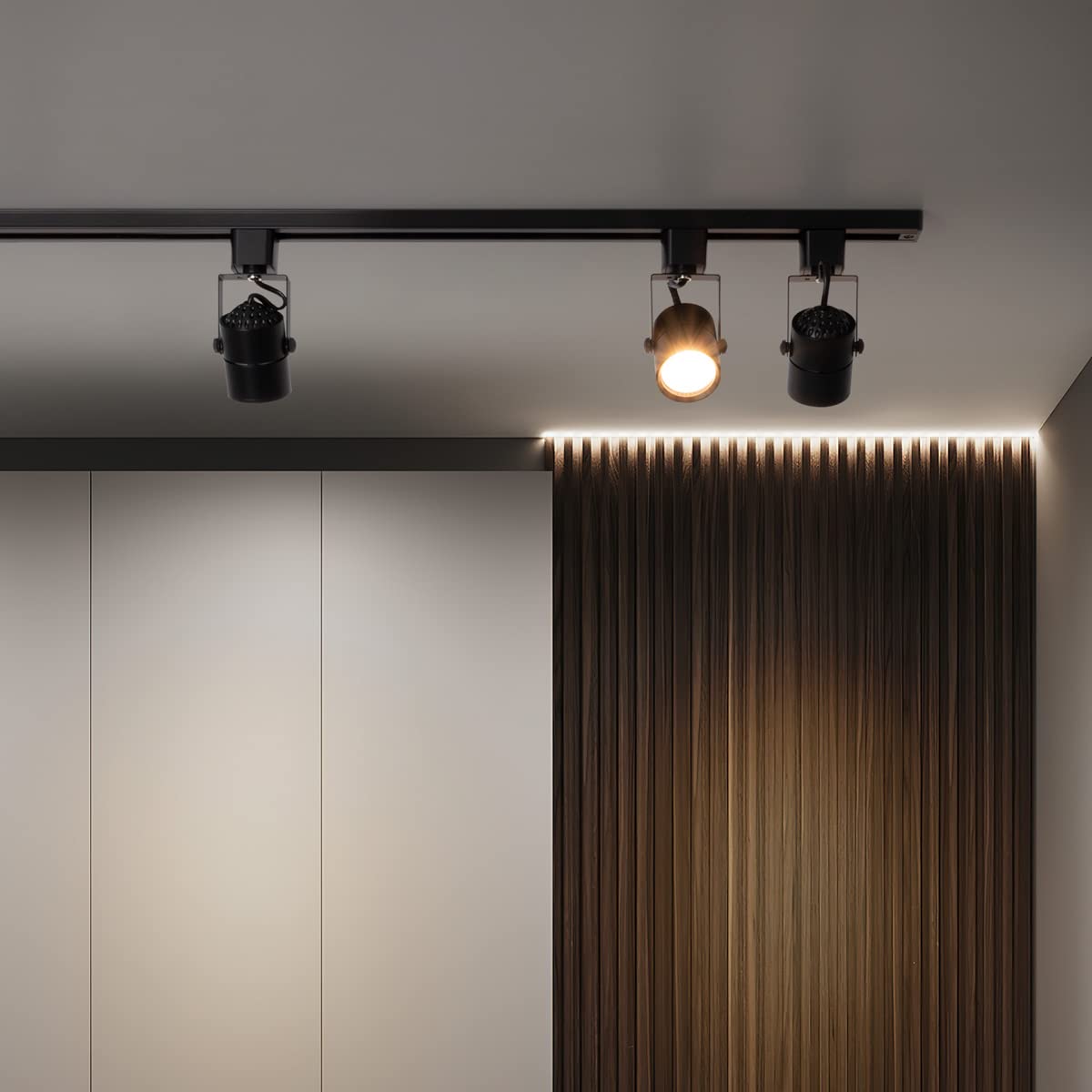 mirrea Bulb Replaceable LED Track Lighting Heads for Black H Type Rail Cylinder Ceiling Spotlight with 8W GU10 Bulb 90 CRI 3000K Warm White 38° Beam Angle Pack of 6