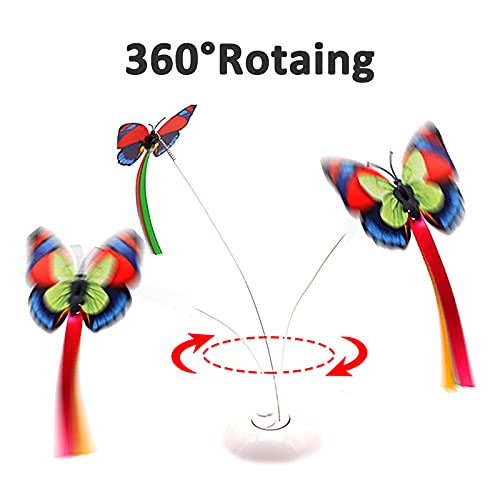 Cat Interactive Toys for Indoor Cats, Automatic Electronic Rotating Butterfly Toy with Roller Tracks Ball, Kitten Exercise Hunting Toy Games for Cats Pet, 4PACK Butterfly Replacements (4pcs)