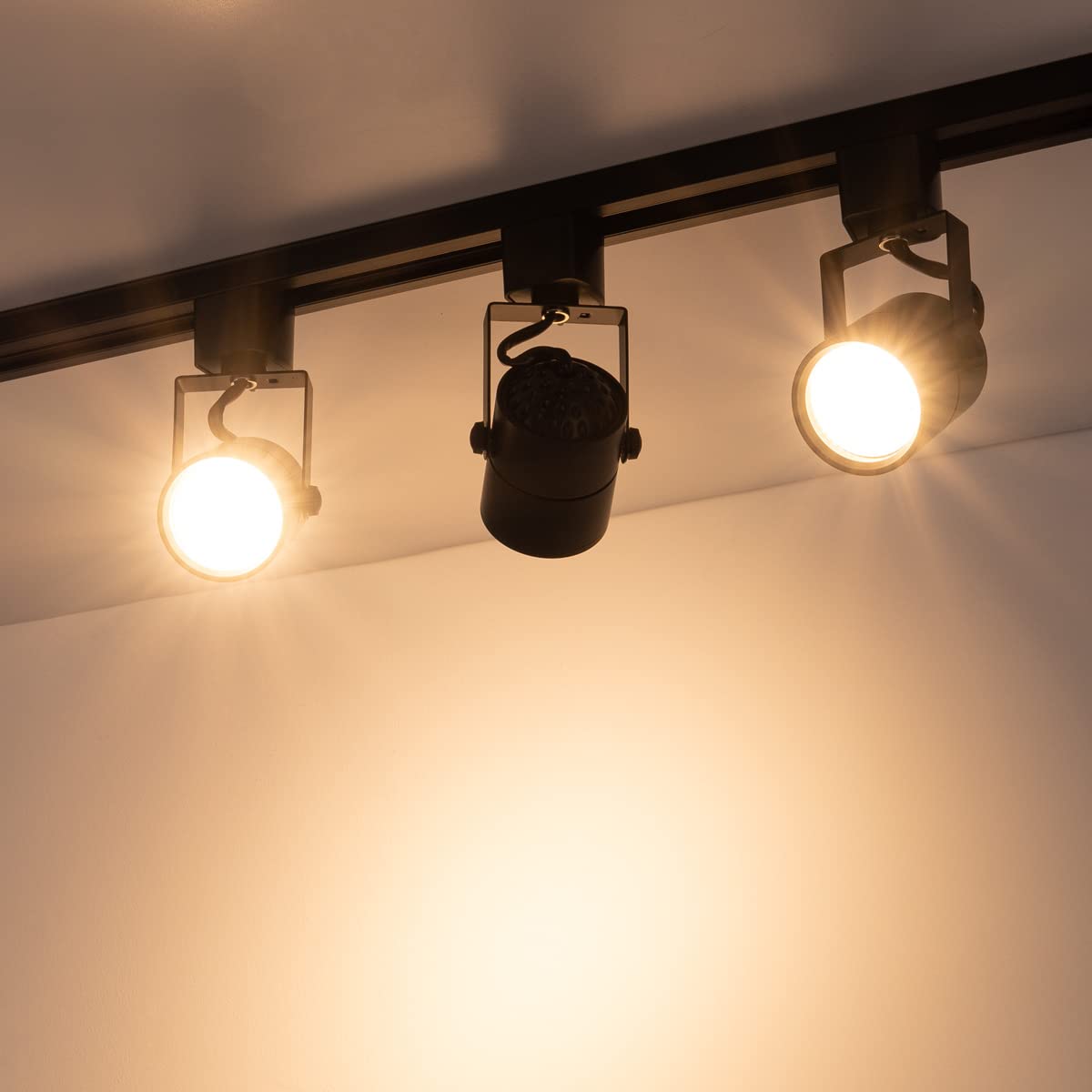 mirrea Bulb Replaceable LED Track Lighting Heads for Black H Type Rail Cylinder Ceiling Spotlight with 8W GU10 Bulb 90 CRI 3000K Warm White 38° Beam Angle Pack of 6
