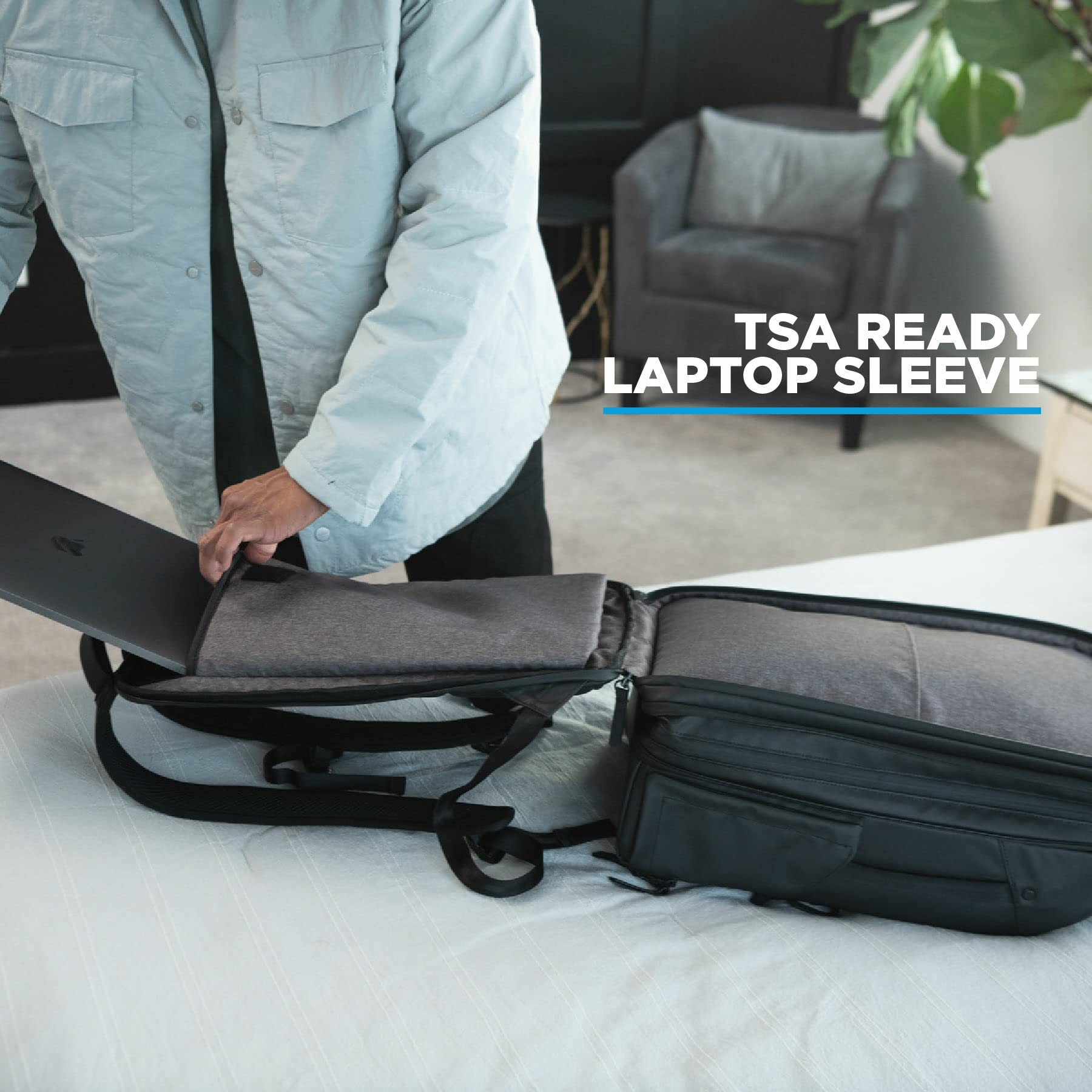 NOMATIC Travel Pack - 14L Water Resistant Laptop Bag - TSA-Ready Expandable Black Backpack