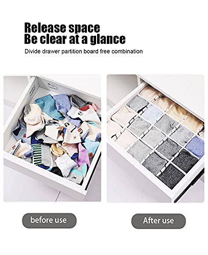 30Pcs Drawer Dividers, Drawer Divider Adjustable DIY Storage Organizer, Thicken Drawer Organizers, Organize Dresser Cosmetics, Tools Drawer Organizers Divider White