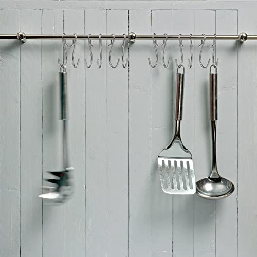 Funrous S Shaped Metal Hooks Clip, S Shaped Hooks Stainless Steel Metal Hangers, Suitable for Indoor and Outdoor, Bathroom, Kitchen Lights, Hanging Hooks for DIY Crafts, Key Chain, Silver (80 Pieces)