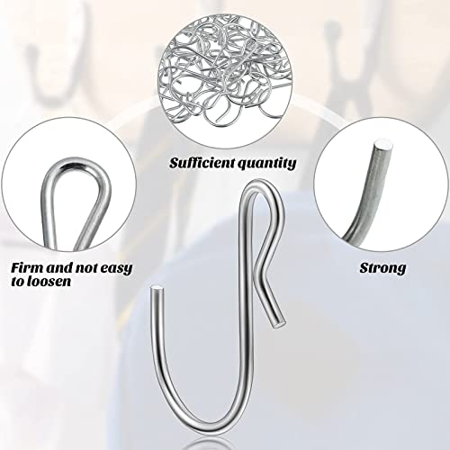 Funrous S Shaped Metal Hooks Clip, S Shaped Hooks Stainless Steel Metal Hangers, Suitable for Indoor and Outdoor, Bathroom, Kitchen Lights, Hanging Hooks for DIY Crafts, Key Chain, Silver (80 Pieces)