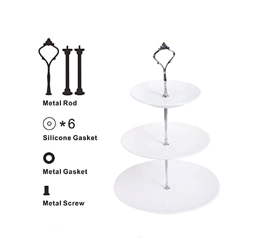 6 Sets Cake Tray Stand Handle, BetterJonny 3 Tier Cake Stand Fittings Hardware Holder for Wedding and Party Making Resin Cupcake Dessert Platter Stand
