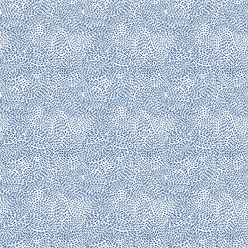 PBS Fabrics Lula Blue by Erin Borja, Quilter's Cotton by The Yard, Waves, White