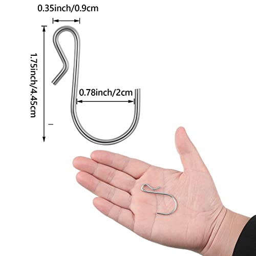 Funrous S Shaped Metal Hooks Clip, S Shaped Hooks Stainless Steel Metal Hangers, Suitable for Indoor and Outdoor, Bathroom, Kitchen Lights, Hanging Hooks for DIY Crafts, Key Chain, Silver (80 Pieces)