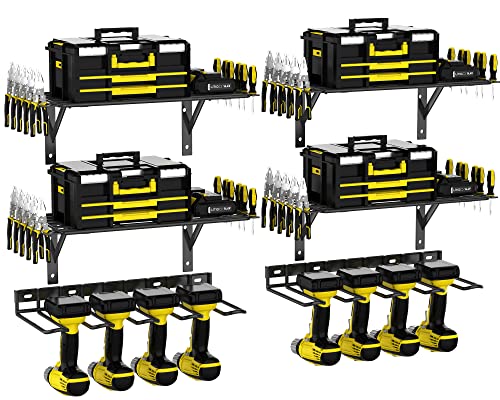 ENONCI 2 Pack Adjustable Design Power Tool Organizer, Garage Storage, Garage Organization Drill Holder Wall Mount, Garage Storage, Garage Shelving Tool Organizer for Garage Pegboard Workshop