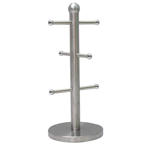 BESPORTBLE Mug Holder Tree, 1pc Stainless Steel Household Cup Drying Storage Rack Holder Stand Creative Cup Organizer for Home Coffee Counter Bar