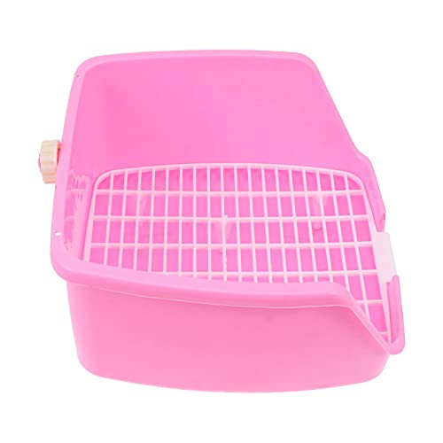 Balacoo Litter Box for Rabbit Pink Rabbit Litter Box Toilet Potty Trainer Litter Bedding Box for Small Animals Rabbits Bunny Guinea Pigs Chinchilla Ferret Cage Supplies Large Rabbit Litter Box