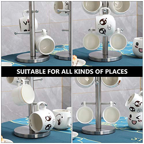 BESPORTBLE Mug Holder Tree, 1pc Stainless Steel Household Cup Drying Storage Rack Holder Stand Creative Cup Organizer for Home Coffee Counter Bar