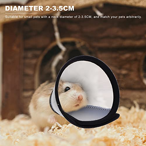balacoo 2Pcs Small Pet Hamster Recovery Collar Soft Mini Elizabeth Circle Adjustable Neck Cone for Small Animals Rabbits Guinea- Pigs Hamster Hedgehog Birds