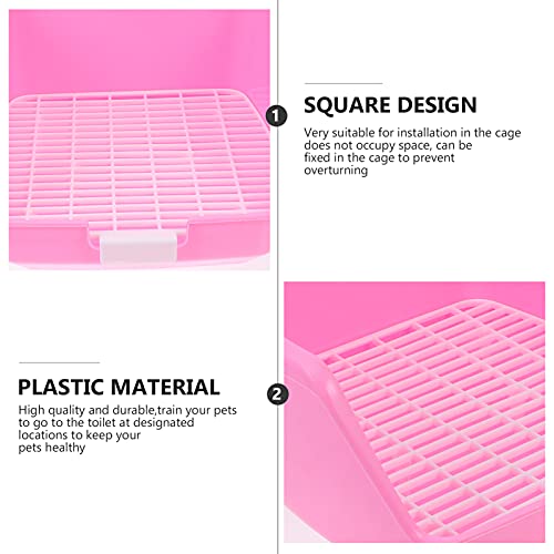 Balacoo Litter Box for Rabbit Pink Rabbit Litter Box Toilet Potty Trainer Litter Bedding Box for Small Animals Rabbits Bunny Guinea Pigs Chinchilla Ferret Cage Supplies Large Rabbit Litter Box