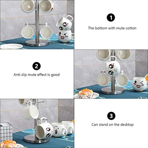 BESPORTBLE Mug Holder Tree, 1pc Stainless Steel Household Cup Drying Storage Rack Holder Stand Creative Cup Organizer for Home Coffee Counter Bar