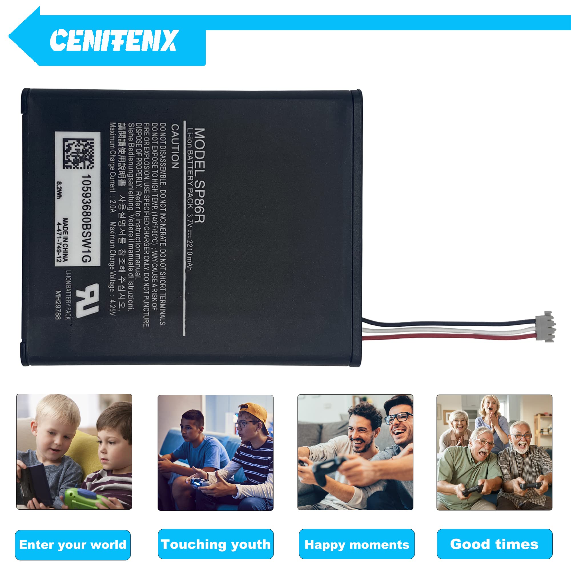 CENIFENX SP86R 3.7V 2210mAh Battery Replacement for Sony Playstation PS Vita PCH-2000 PCH-2007 Battery, with Repair Tool Kit