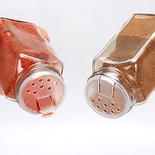 Homerove 6oz Spice Jars Bottles, 30pcs Empty Square Spice Containers with Shaker Lids and Airtight Metal Caps(30pcs Blank Lables, Silicone Funnel and Brush Included)