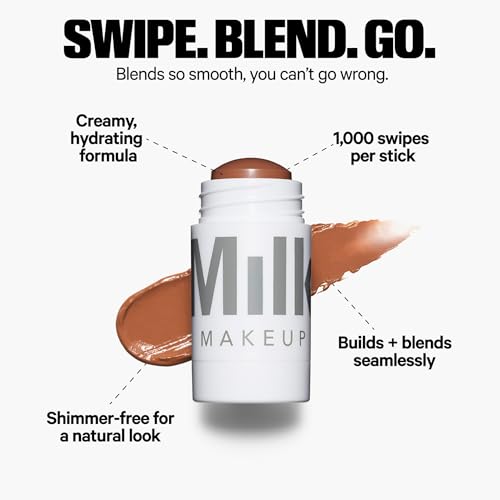 Milk Makeup Matte Bronzer, Dazed (Light Bronze) - 0.19 oz - Cream Bronzer Stick - Buildable, Blendable Color - Matte Finish - 1,000+ Swipes Per Stick - Vegan, Cruelty Free
