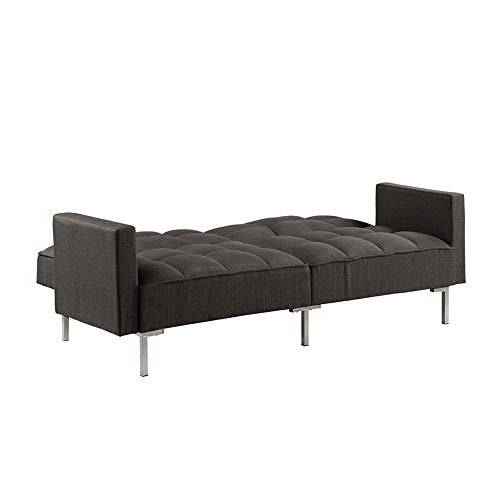 LTT Futon Sofa Bed, Futon Couch, Folding Sofa Bed Dual-Purpose Multi-Functional Sofa Bed Upholstery Fabric Living Room Sofa (Brown)