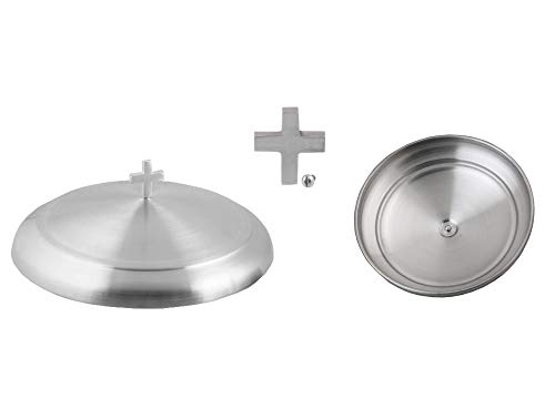 Communion Ware Holy Wine Serving Tray with A Lid & A Stacking Bread Plate with A Lid + 40 Cups - Stainless Steel (Matte)