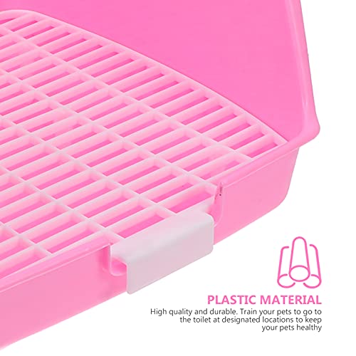 Balacoo Litter Box for Rabbit Pink Rabbit Litter Box Toilet Potty Trainer Litter Bedding Box for Small Animals Rabbits Bunny Guinea Pigs Chinchilla Ferret Cage Supplies Large Rabbit Litter Box