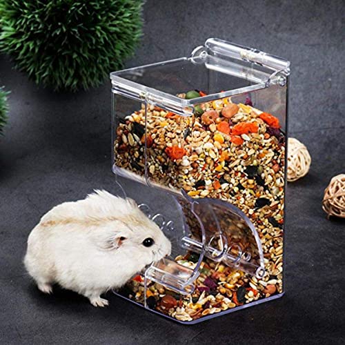 Qielie Hamster Feeder,Automatic Food Dispenser Plastic Bowl,Suitable for Feeding Hamsters, Guinea Pigs, Pigeons, Parrots, Hedgehog,and Other Small Animals (400ml)