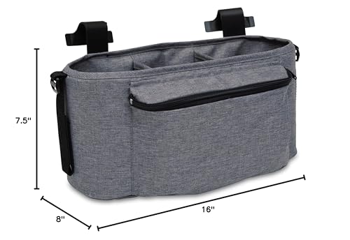 Jeep Parent Organizer for Wrangler Stroller Wagon by Delta Children (Works with Jeep Wrangler Stroller Wagon #60001), Grey