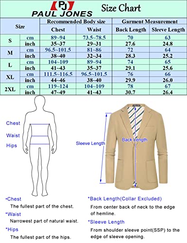 PJ PAUL JONES Men Casual Sport Coat Lightweight 2 Button Regular Fit Blazer Notch Collar Suit Jacket Stretch Performance Sportcoat Khaki
