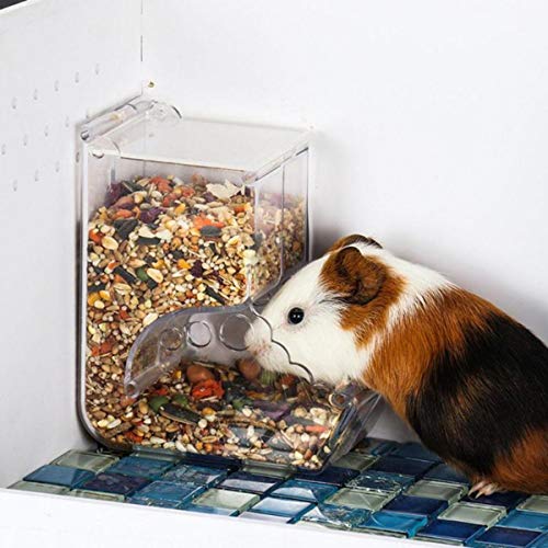 Qielie Hamster Feeder,Automatic Food Dispenser Plastic Bowl,Suitable for Feeding Hamsters, Guinea Pigs, Pigeons, Parrots, Hedgehog,and Other Small Animals (400ml)