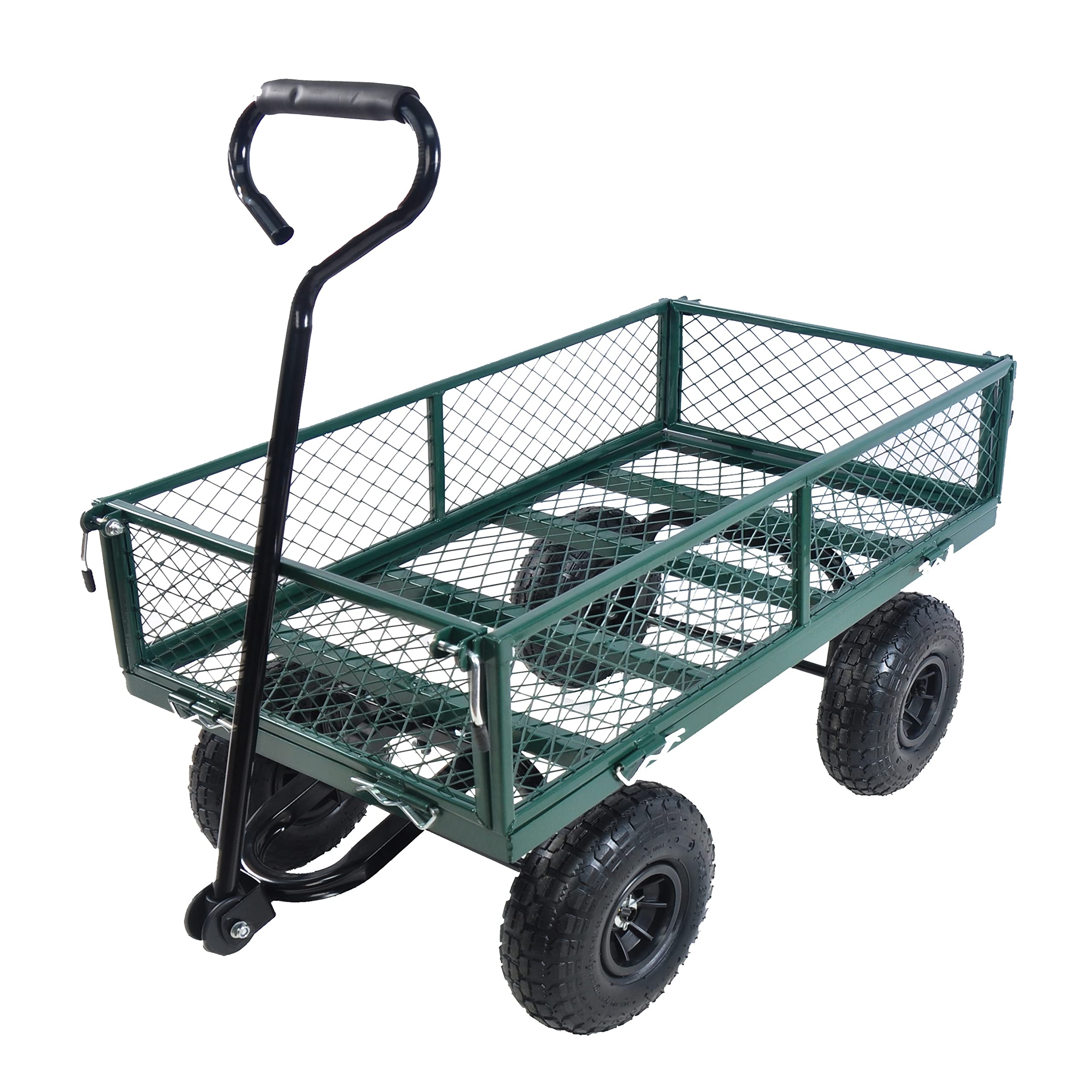 HJRTFLXC Garden Dump Cart - Large Capacity, Removable, Sturdy, Green, Outdoor Use