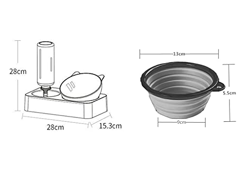 Aebor Gravity Water Bowl Cat Dog，Anti Wet cat Dog Mouth pad/Anti-Slip Base, Pet Automatic Water Dispenser with Detachable Bowl and 500ml Water Bottle, Pet Feeder for Small Medium Size Dog Cat (Green)