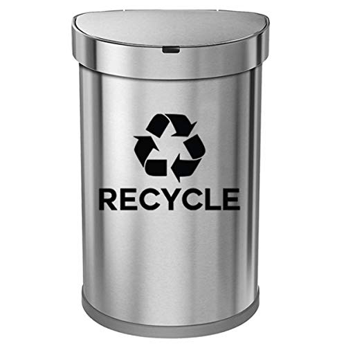 Ignixia Recycle Symbol Sticker Decal to Organize Trash cans/Garbage containers, Recycle Sign Decal Plotter Cut Vinyl Outdoor Recycle Containers (Black, 10 X 7) Inches Large (Pack of 02)