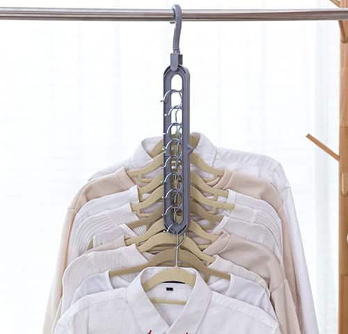 Magic Hanger Space-Saving Hanger Multifunctional Smart Wardrobe Magic Hanger Premium Wardrobe Clothing Stacking Hanger 9 Slots (Pack of 4)