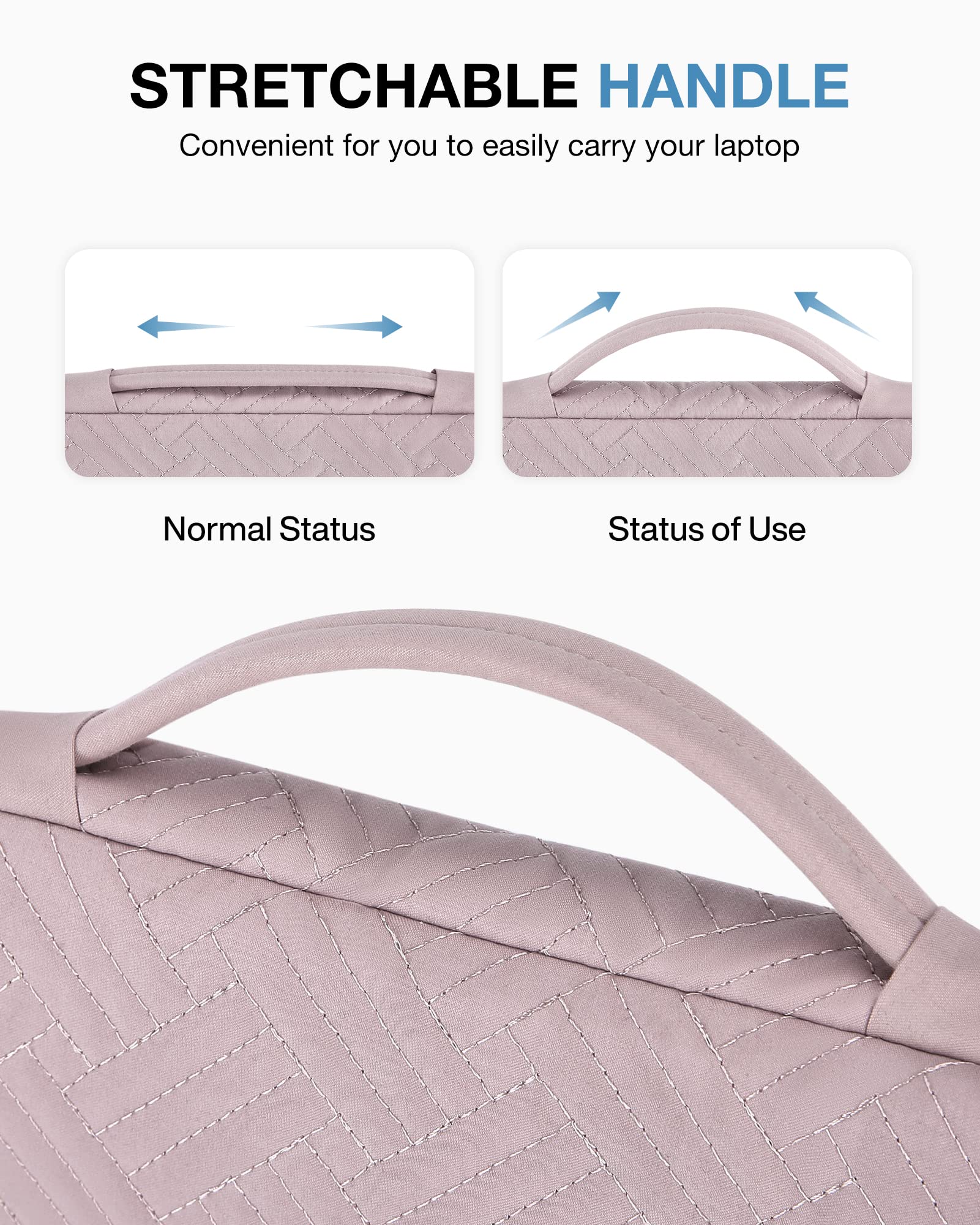 BAGSMART 13.3 inch Laptop Sleeve Case, Compatible with 13-14 inch MacBook Pro, HP, Dell, Lenovo, Asus Notebooks - Pink