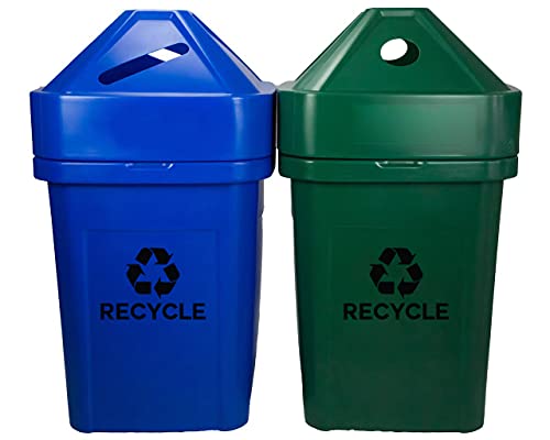 Ignixia Recycle Symbol Sticker Decal to Organize Trash cans/Garbage containers, Recycle Sign Decal Plotter Cut Vinyl Outdoor Recycle Containers (Black, 10 X 7) Inches Large (Pack of 02)
