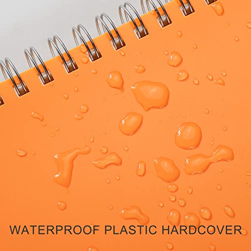 HIUKOOKA A4 Grid Graph Notebook - 300 Pages Spiral Notebook Journal, 8.27 x 11.2 Inches Large PVC Cover notebook,100gsm Thick Paper,For Science,Engineering Drawing,Math Study,Meeting(Orange)