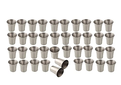 Communion Ware Holy Wine Serving Tray with A Lid & A Stacking Bread Plate with A Lid + 40 Cups - Stainless Steel (Matte)
