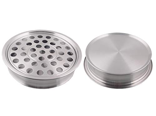 Communion Ware Holy Wine Serving Tray with A Lid & A Stacking Bread Plate with A Lid + 40 Cups - Stainless Steel (Matte)