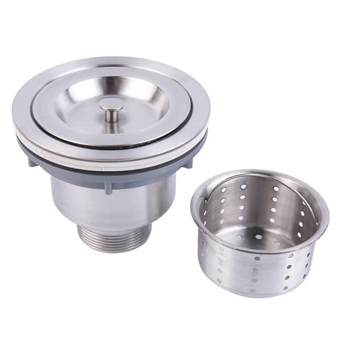 Silver Lake 23" L x 21" W x D x 9" Single Bowl D Shape Undermount Kitchen Sink 18 or 16 Gauge with Grid, Clips, Strainer (SLU430) (16 Gauge)