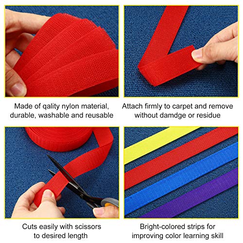 8 Rolls Carpet Marker Strips Carpet Nylon Carpet Strips for Classroom, Teachers, Office, Social Distance, 8 Colors (210 Feet)