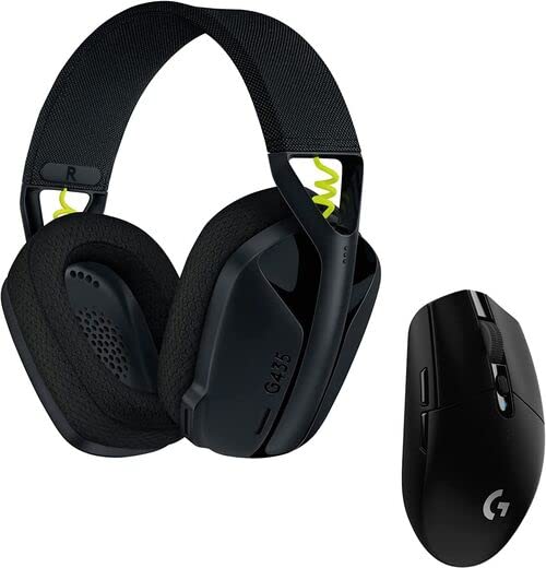 Logitech 991-000450 G Lightspeed G305 Mouse and G435 Full-Size Headset Wireless Gaming Bundle - 20 to 20000 Hz - 83.1 dB - 45 Ohm - Microphone Noise Canceling - Black (Renewed)