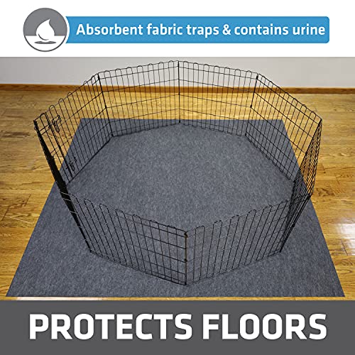 Drymate Dog Playpen Mat, Absorbent, Waterproof, Non-Slip, Machine Washable, XL Size (60β x 74β), Reusable Puppy Pad for Training, Whelping, Housebreaking, Incontinence, and Crate/Kennel (USA Made)