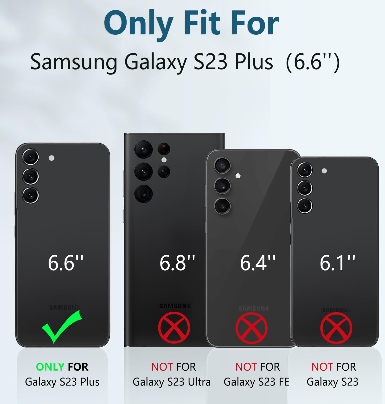 FNTCASE for Samsung-Galaxy S23+Plus Case: Dual Layer Protective Textured Cover & Rugged TPU Shell with Kickstand | Military Grade Drop Protection | Heavy Duty Cell Phone Protector(Blue)
