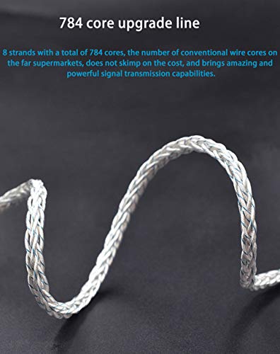 FAAEAL KZ ZSN ZS10 PRO Upgrade Earphone Cable,8 Core Cable Silver Blue Hybrid 784 Cores Silver Plated Upgrade Cable,Dedicated Cable 2Pin 0.75mm Replacement Headphone Wire for KZ ZSX Zax ZSN PRO